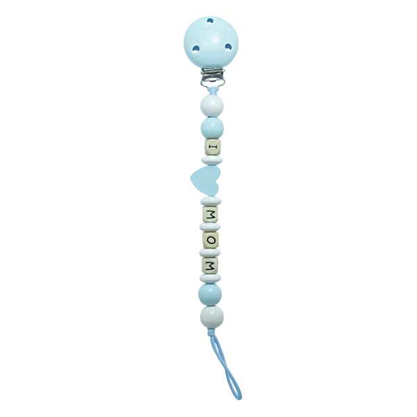 Buy LittleMico I Love Mom Pacifier Holder - Blue in KSA | Mumzworld