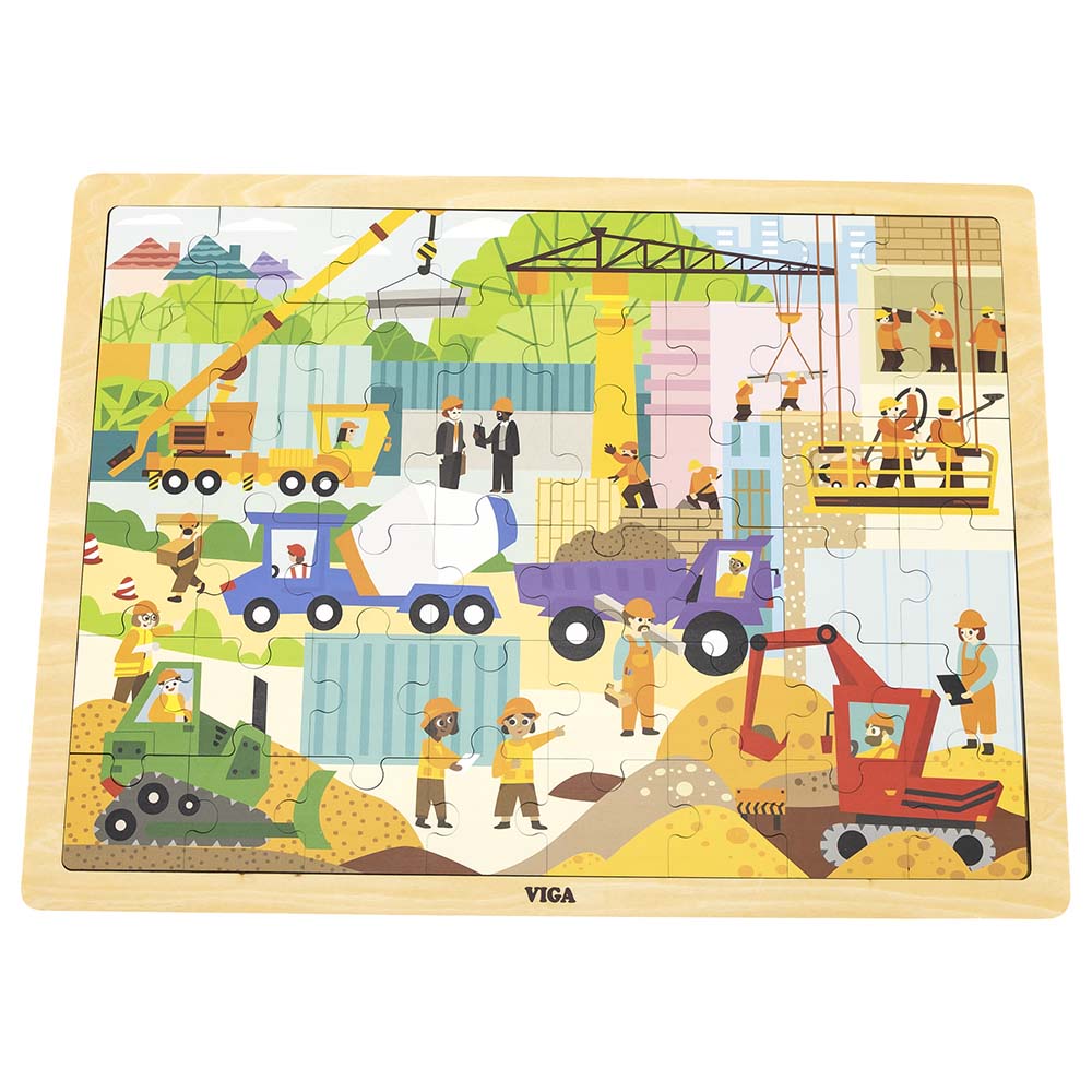 Viga - Wooden Construction Area Puzzle 48pcs | Buy at Best Price from ...