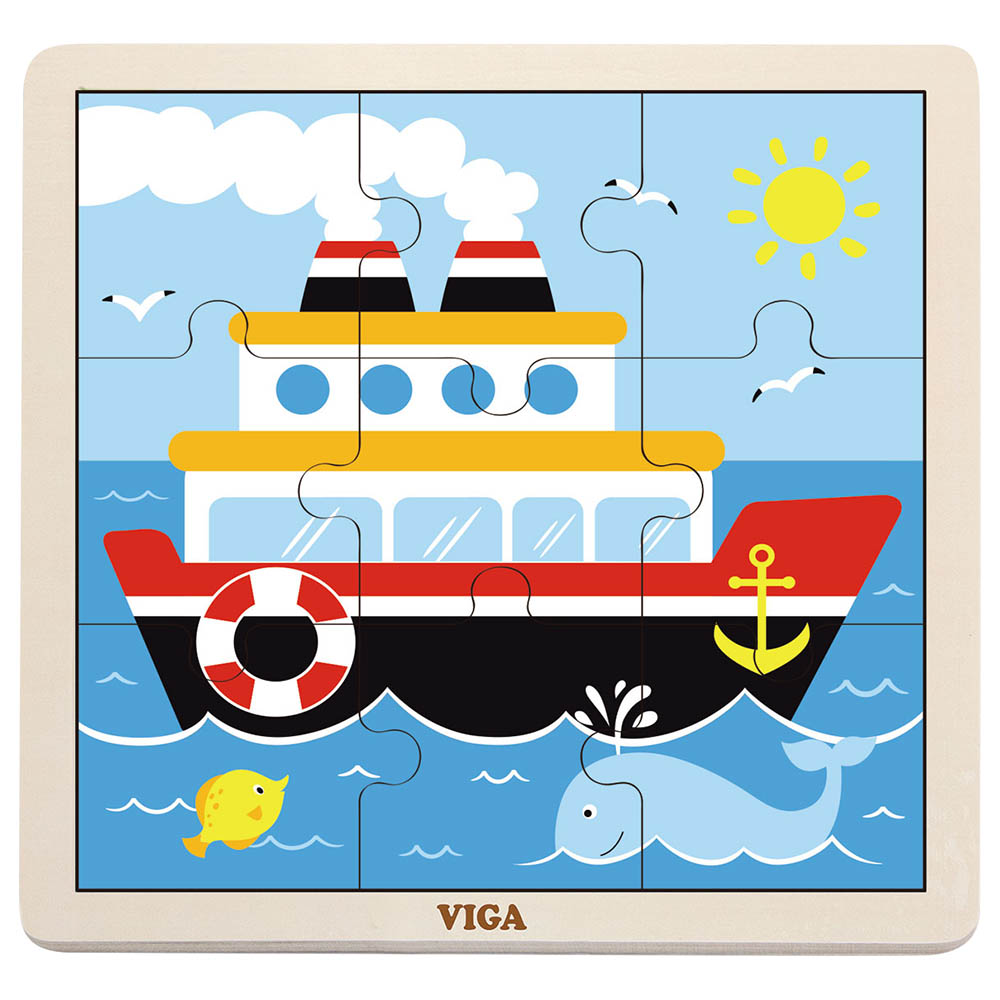 Buy Viga - Wooden Ship Puzzle - 9pcs in UAE | Mumzworld