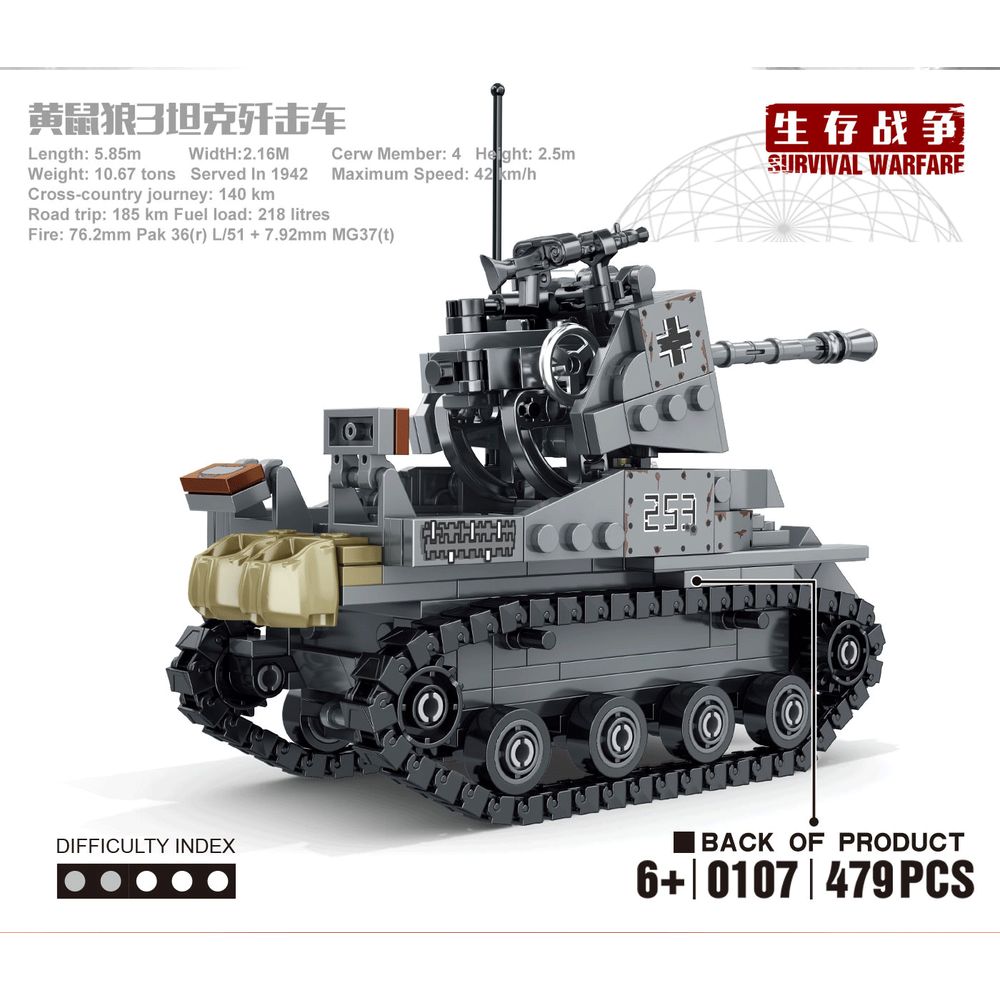 Sembo 0107 - Marder Iii-Main Battle Tank - 479Pcs -Steel Gray | Buy at ...