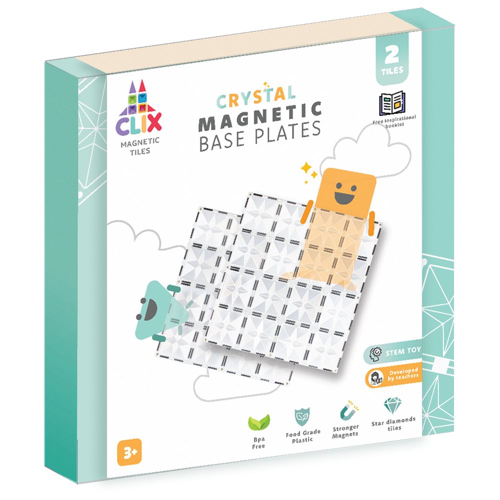 Buy Clixtiles - Magnetic Base Plate 2pcs - Crystal in UAE | Mumzworld