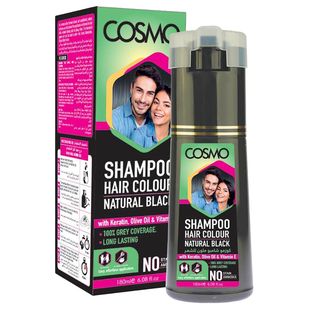 Cosmo - Shampoo Hair Colour Black 180ml | Buy at Best Price from Mumzworld