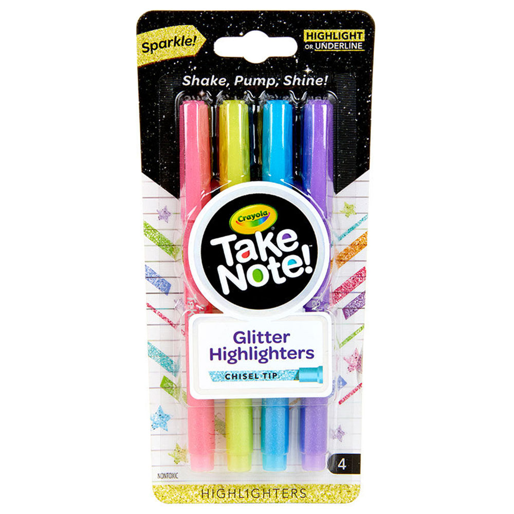 Buy Crayola - Take Note Glitter Highlighters - 4pcs in KSA | Mumzworld