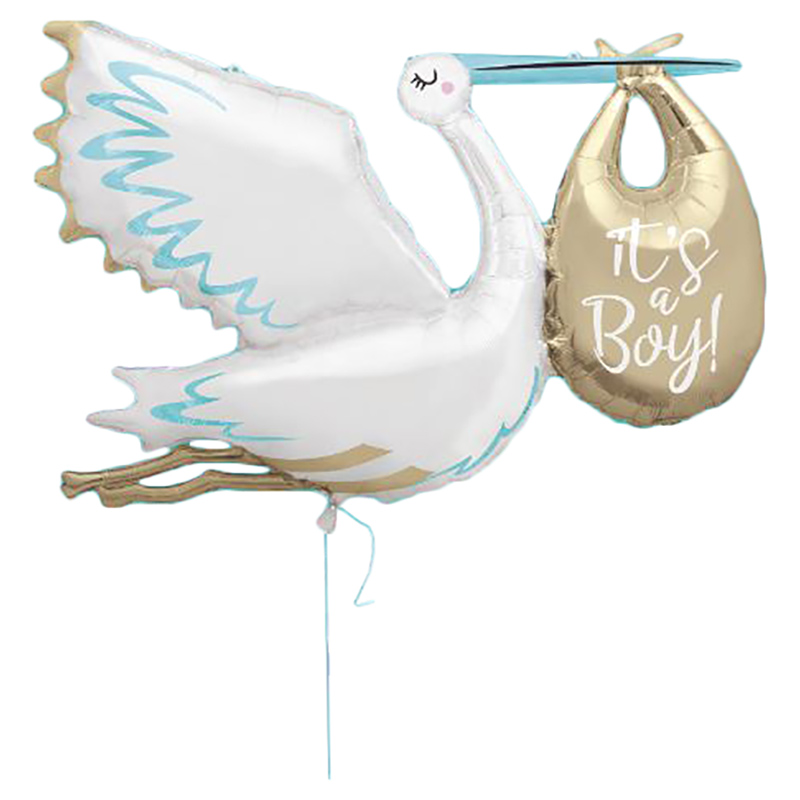 Buy Unique - Stork "It's A Boy" Giant 62" Foil Balloon in UAE | Mumzworld