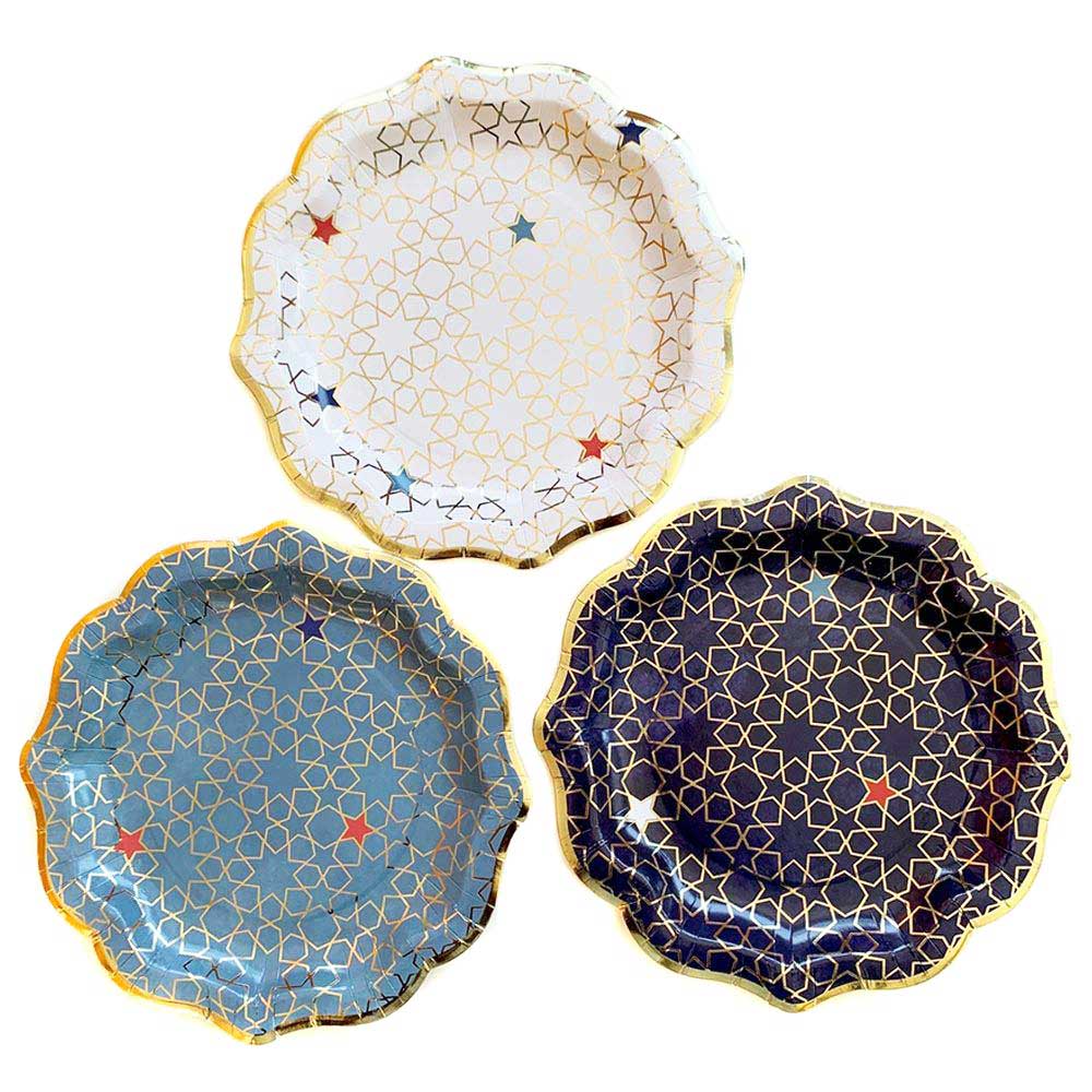 Buy Party Camel Pack of 12 Star Pattern Plates in UAE | Mumzworld