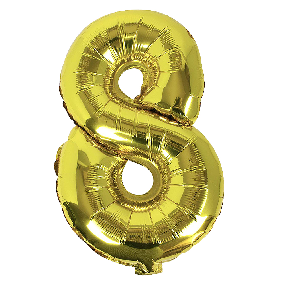 Buy Ginger Ray - Gold Foil Number 8 Balloon Pick & Mix Online | Mumzworld