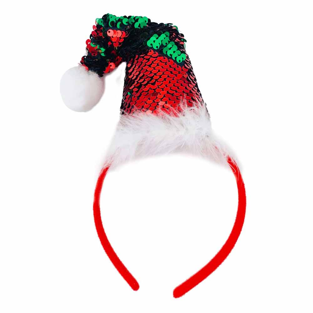 Christmas Magic - Sequins Santa Hat Headband - Red - Buy at Best Price ...