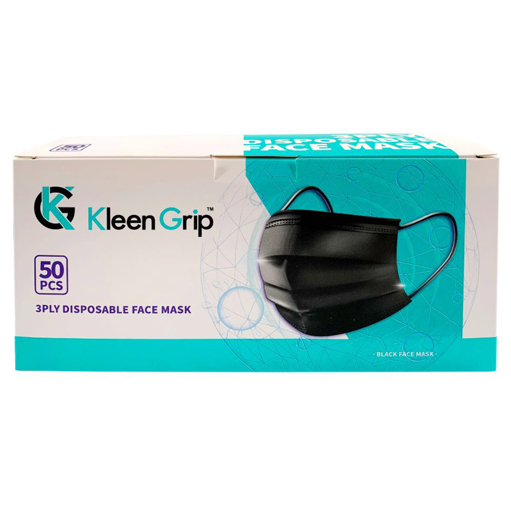 Buy Vertigo - Kleen Grip Disposable Face Mask 3Ply 50pcs - Black in UAE ...