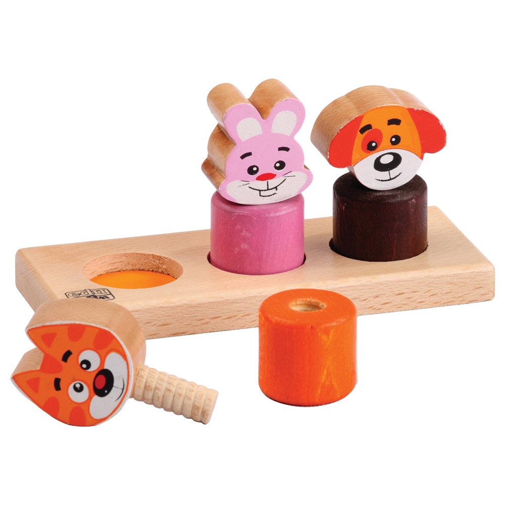 Buy Edu Fun - Screw Heads Wooden Animal - A in UAE | Mumzworld