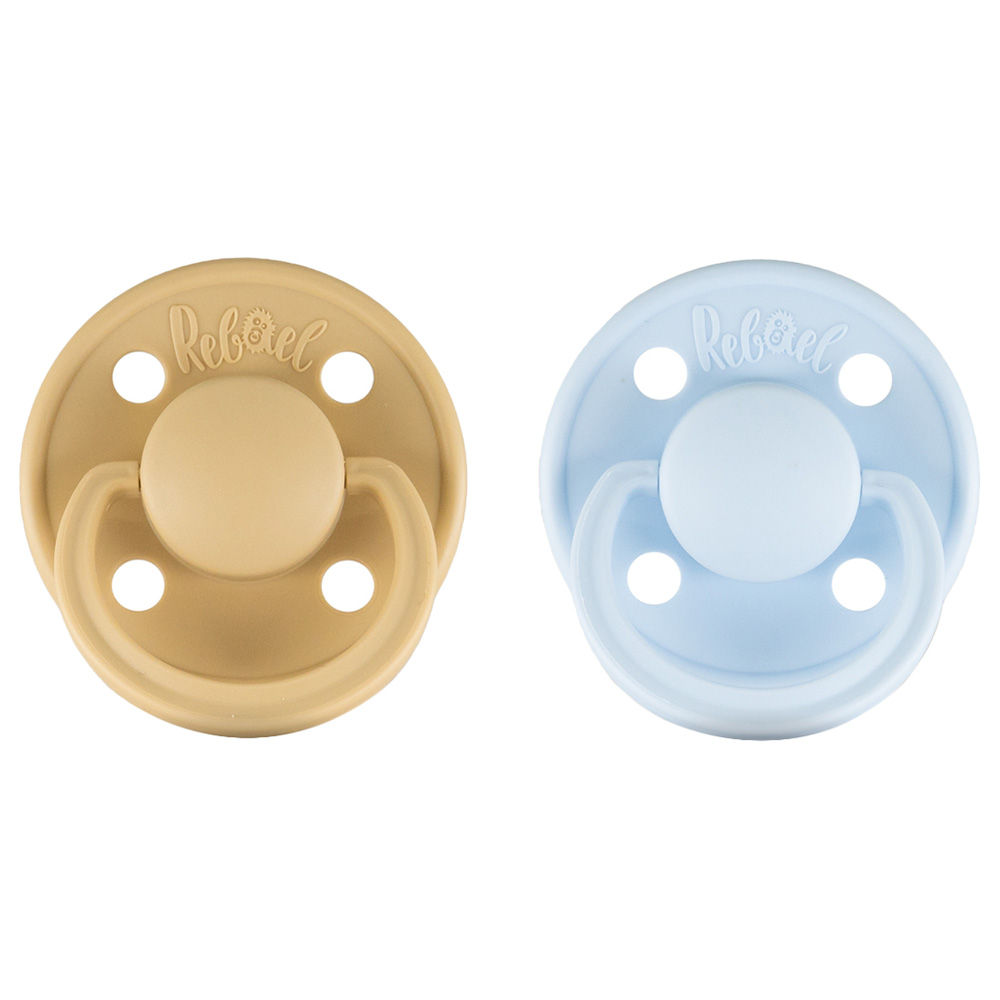 Buy Rebael - Mono Round Pacifier S1 0-6M - Pack of 2 - Almond/Tiny Sky ...