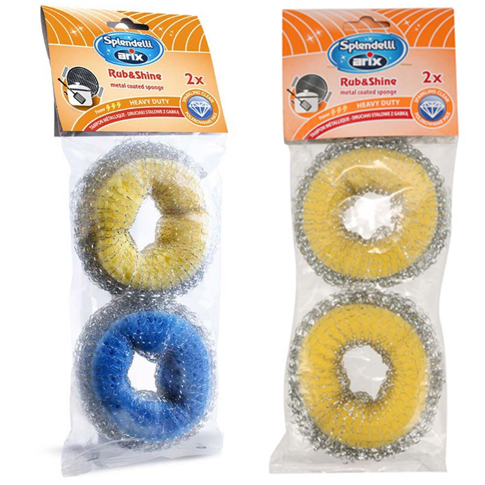 Buy Arix - Rub & Shine Wire Sponge Pack of 2 - Assorted in UAE | Mumzworld