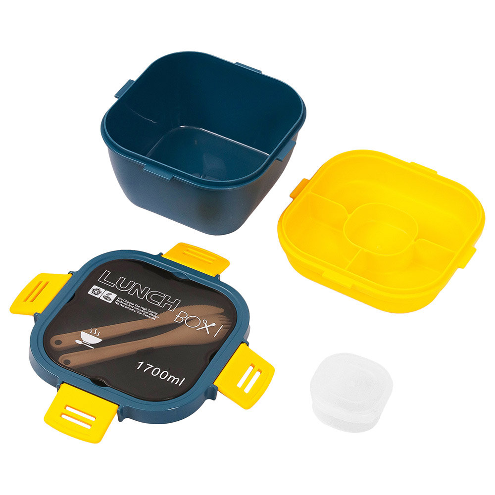 Buy Eazy Kids - 5 Compartment Lunch Box w/ Utensils 1700ml - Blue ...