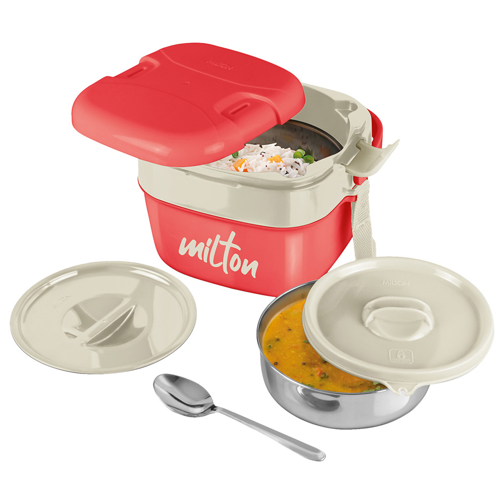 Buy Milton - Cubic Small Inner Stainless Steel Lunch Box - 800ml - Red ...