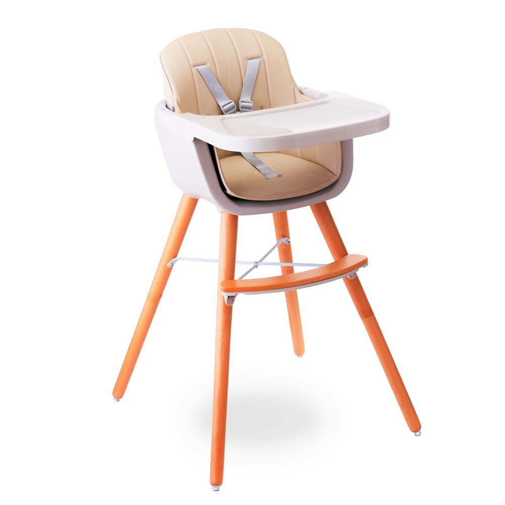 Buy Teknum Premium Dual Height Wooden High Chair - Ivory in UAE | Mumzworld