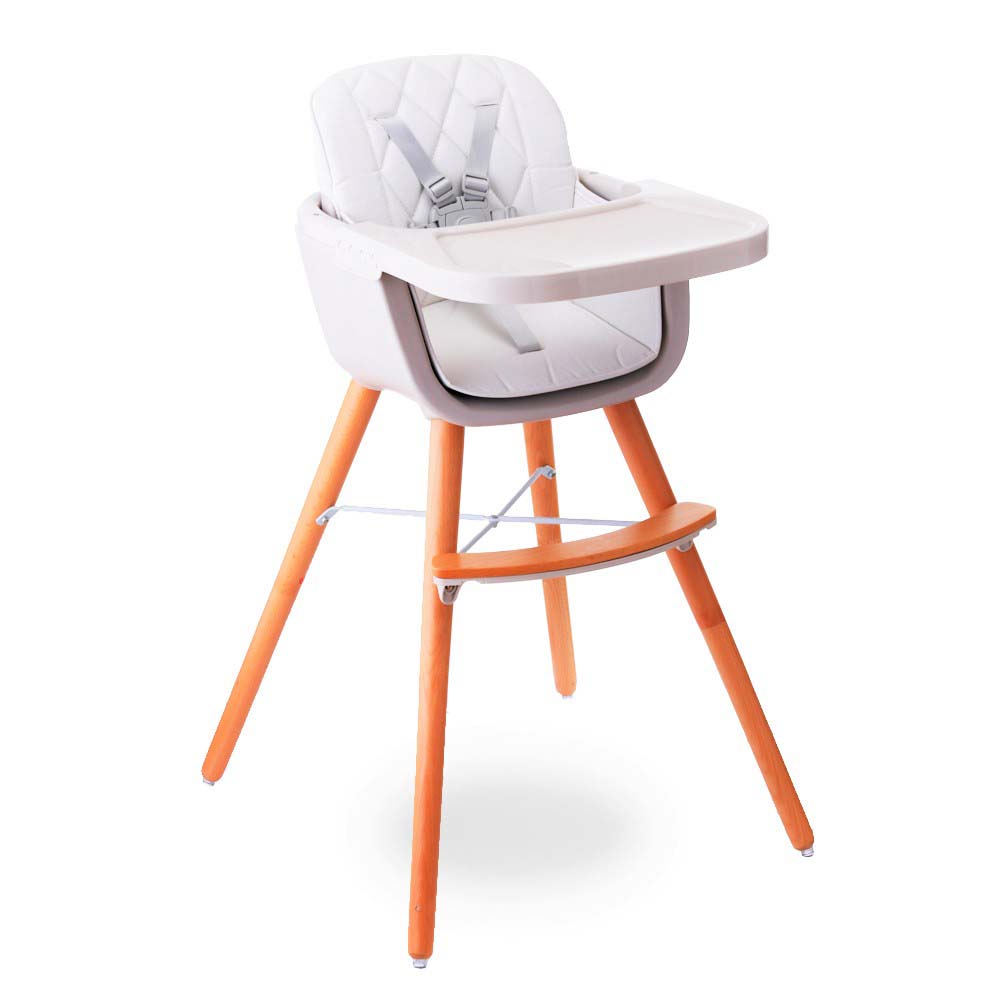 Buy Teknum Premium Dual Height Wooden High Chair - White in UAE | Mumzworld