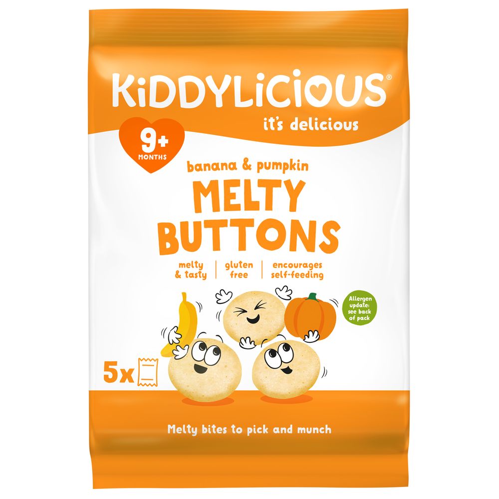 Buy Kiddylicious -Banana & Pumpkin Melty Buttons - 30g in UAE | Mumzworld