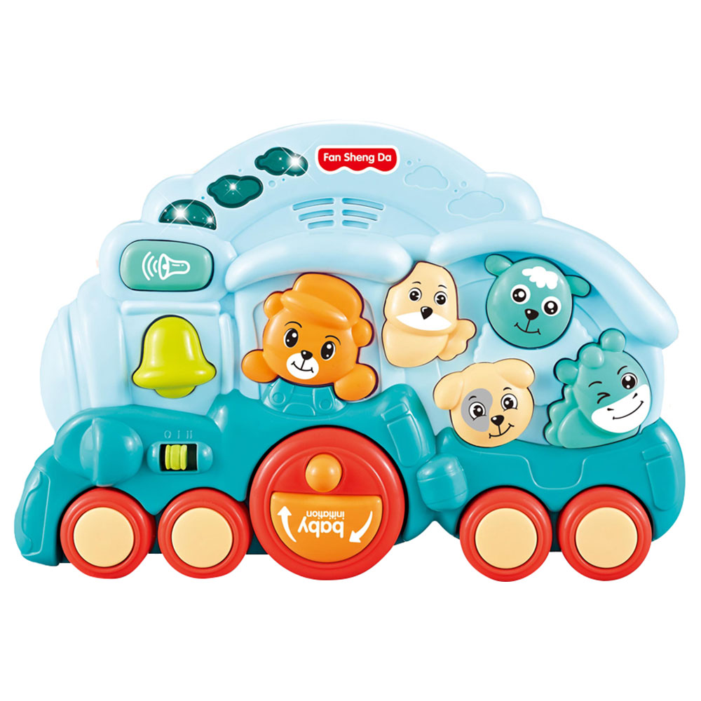 Buy Fan Sheng Da - Baby Animal Train Light Music - Blue in KSA | Mumzworld
