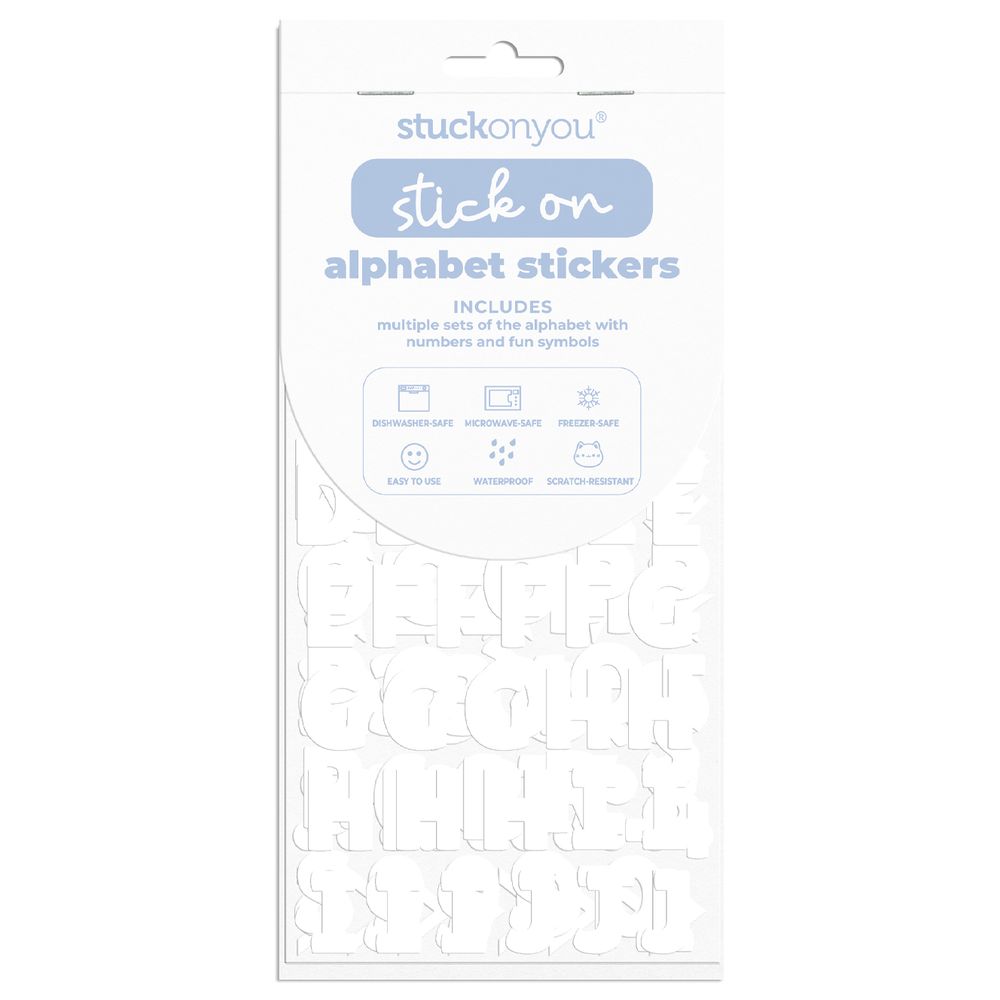 Stuck On You - Novelty Alpha Stickers Modern - White