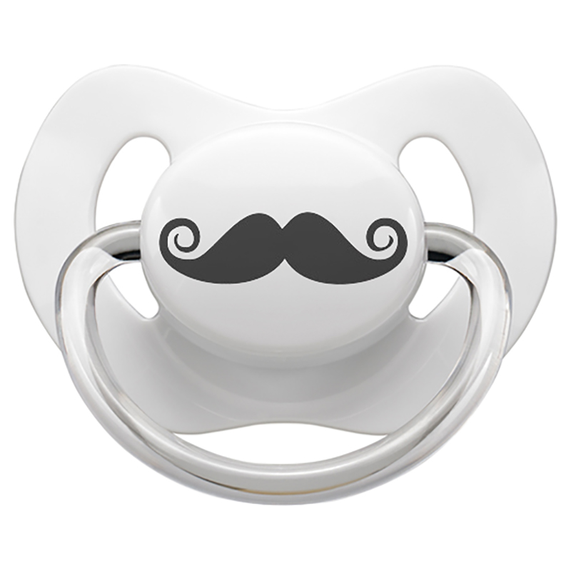 Buy LittleMICO - Moustache Pacifier - 5M+ - White in UAE | Mumzworld