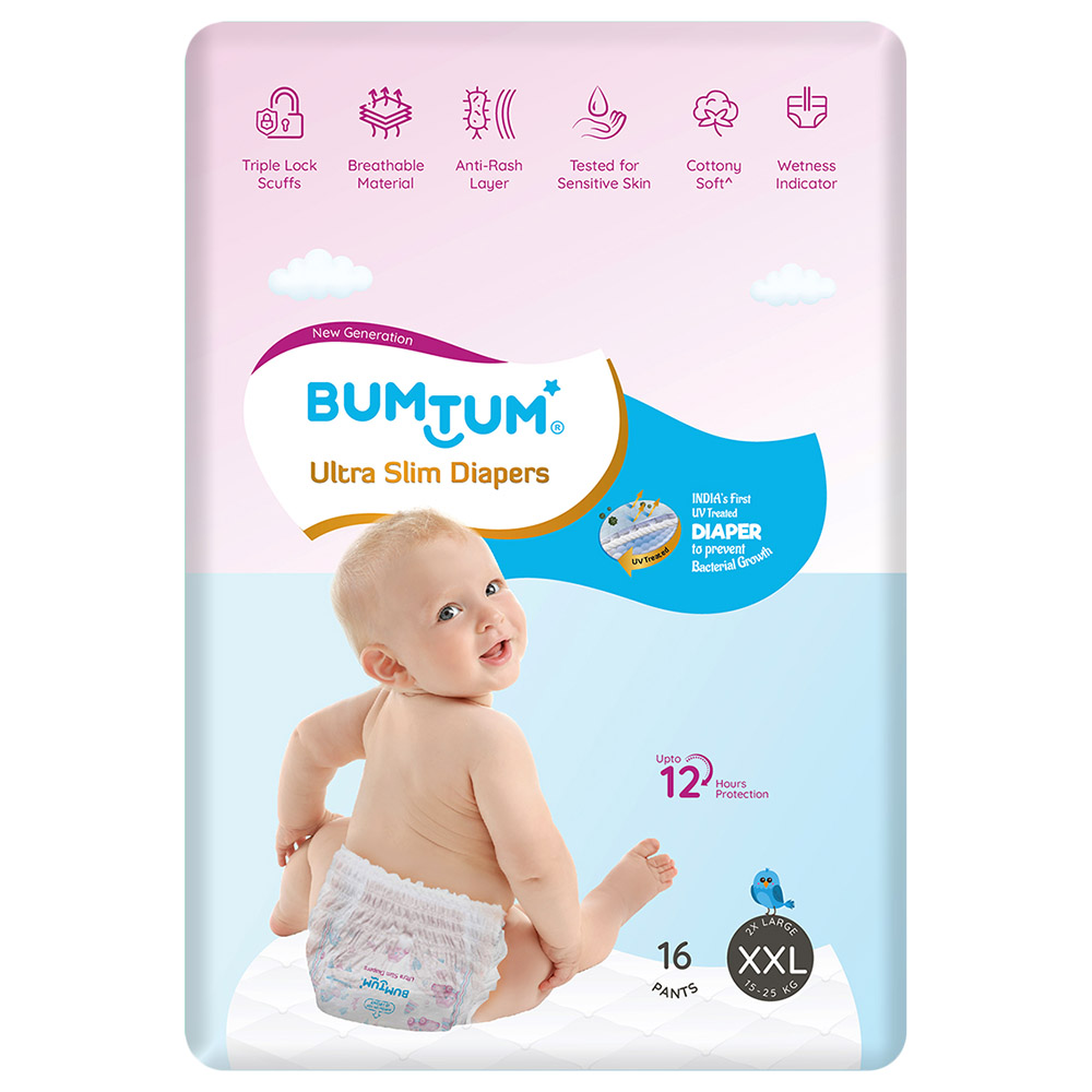 Buy Bumtum - Ultra slim Baby Pant Style Diapers - Xxl - 16Pcs in UAE ...