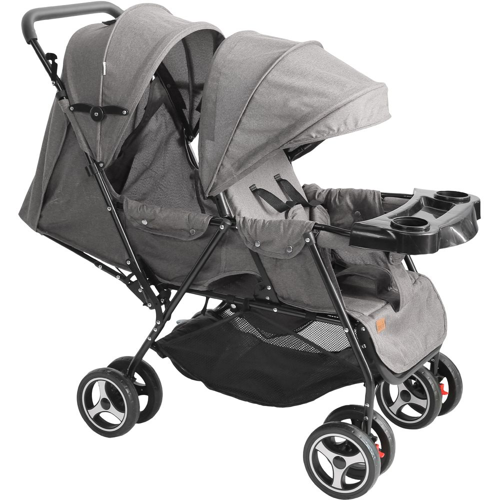Buy Moon - Magnum Tandem Easy Fold Twin Travel Stroller - Mid Grey in ...