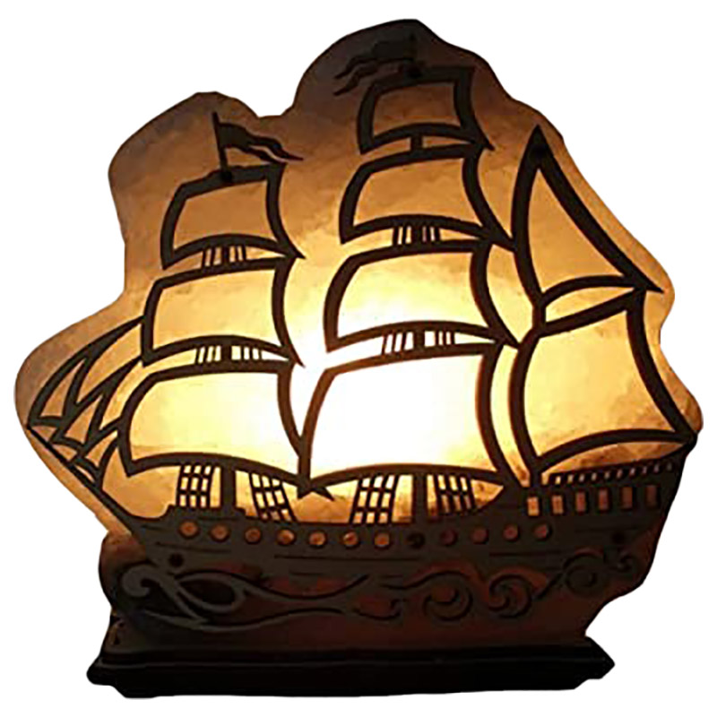 Buy Himalayan Salt - Sindabad Boat Style Lamp Wooden Design in KSA ...