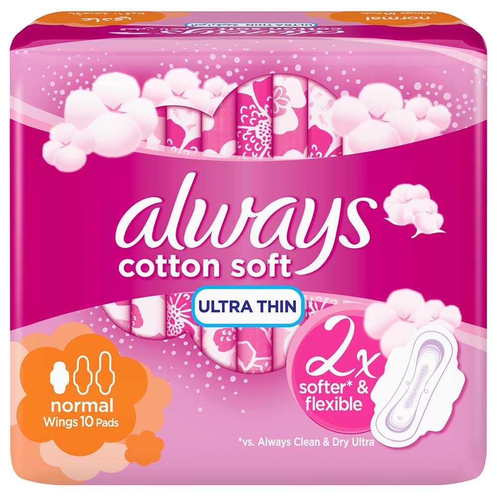 Buy Always - Ultra Cotton Soft Normal Sanitary Pads, 10 Count in UAE ...