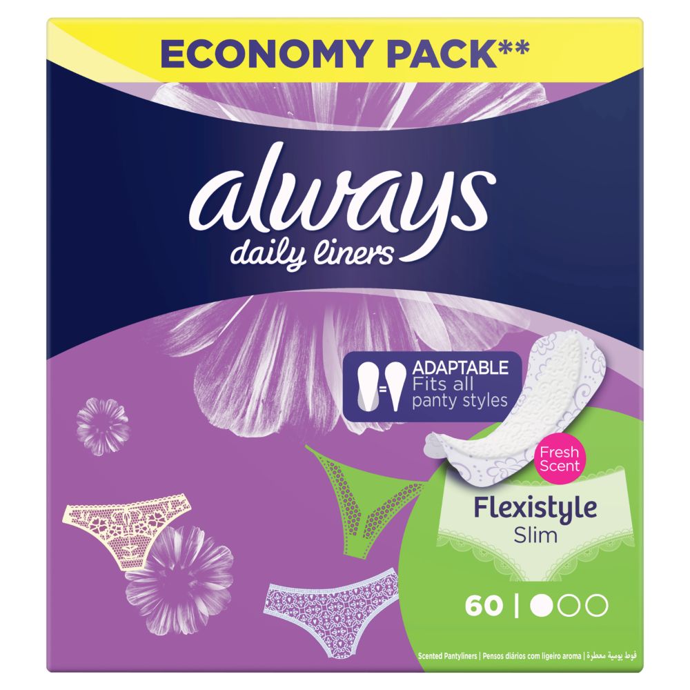 Buy Always Daily Liners Flexistyle Slim Pantyliners With Fresh Scent ...