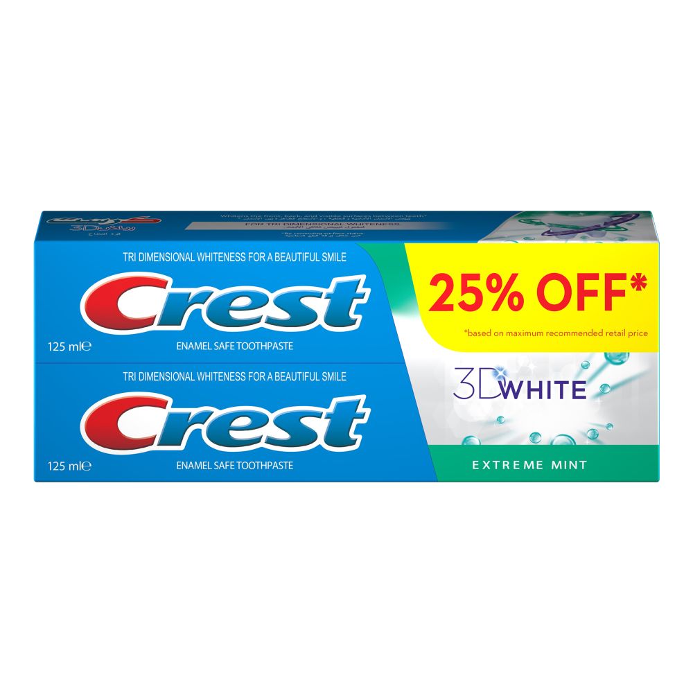 Buy Crest - 3D White Extreme Mint Toothpaste Pack of 2 125ml in Oman ...
