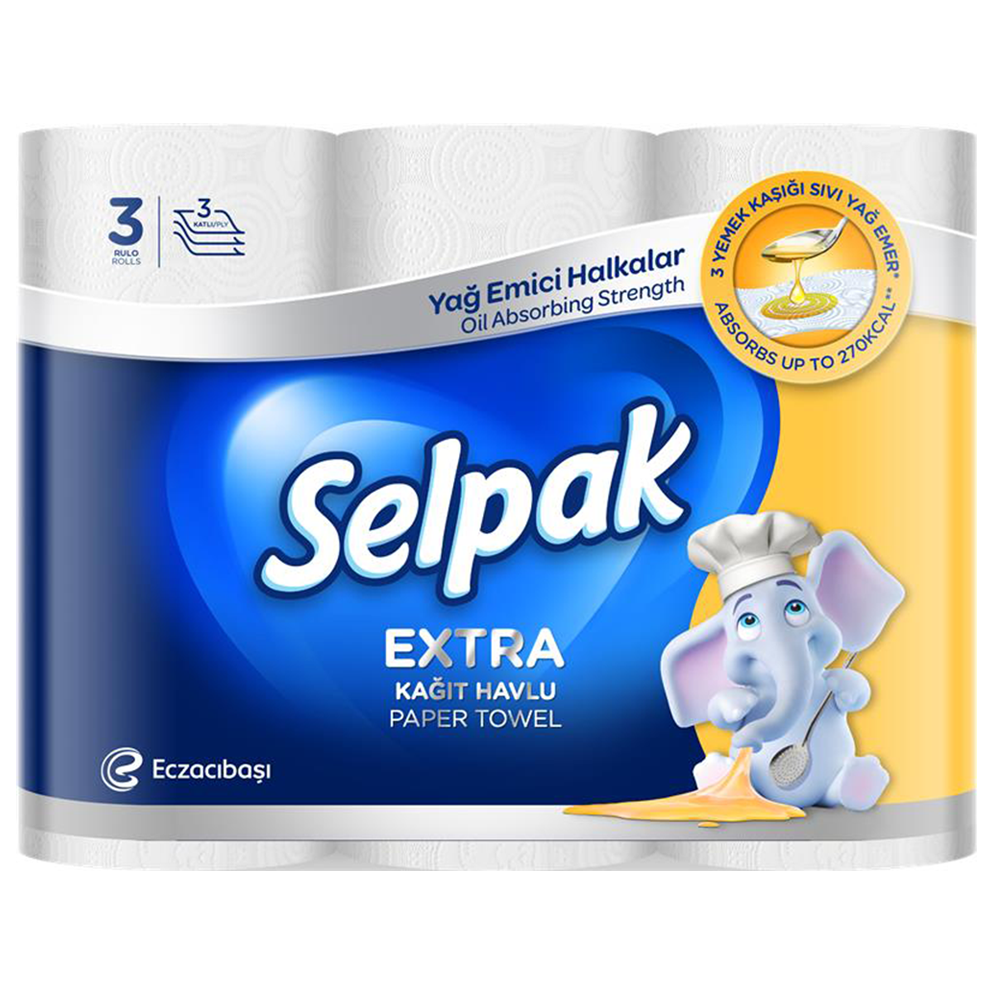 Buy Selpak - Kitchen Calorie Absorber 3 Rolls - Pack of 1 in UAE ...