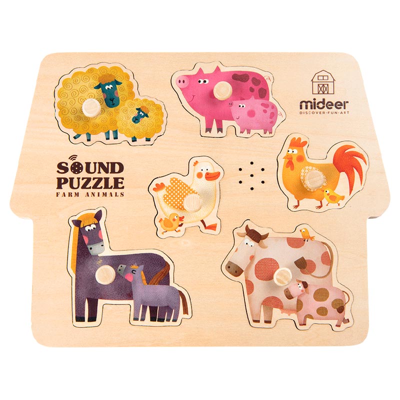 Buy Mideer - Wooden Sound Puzzle - Farm Animals in UAE | Mumzworld