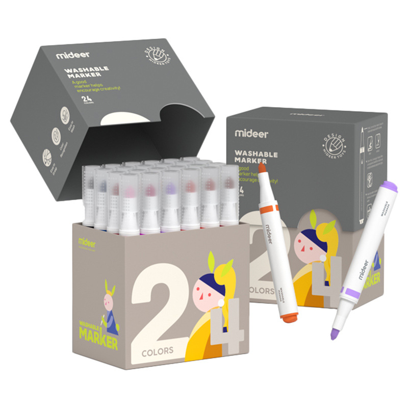 Mideer - Washable Markers - 24 Colours | Buy at Best Price from Mumzworld