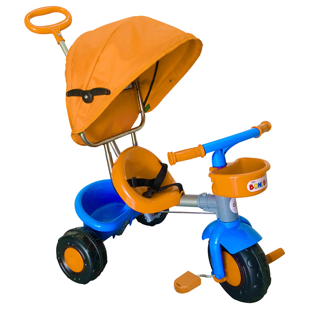 Buy Akar Toys Push Bar Awning Boni Tricycle Orange in UAE | Mumzworld