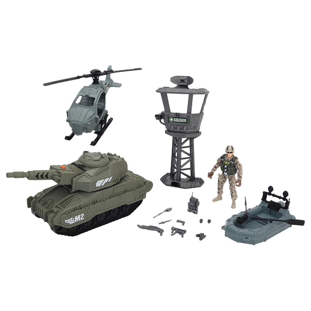Buy Chap Mei - Soldier Force Encampment Defence Troop Playset - Grey in ...