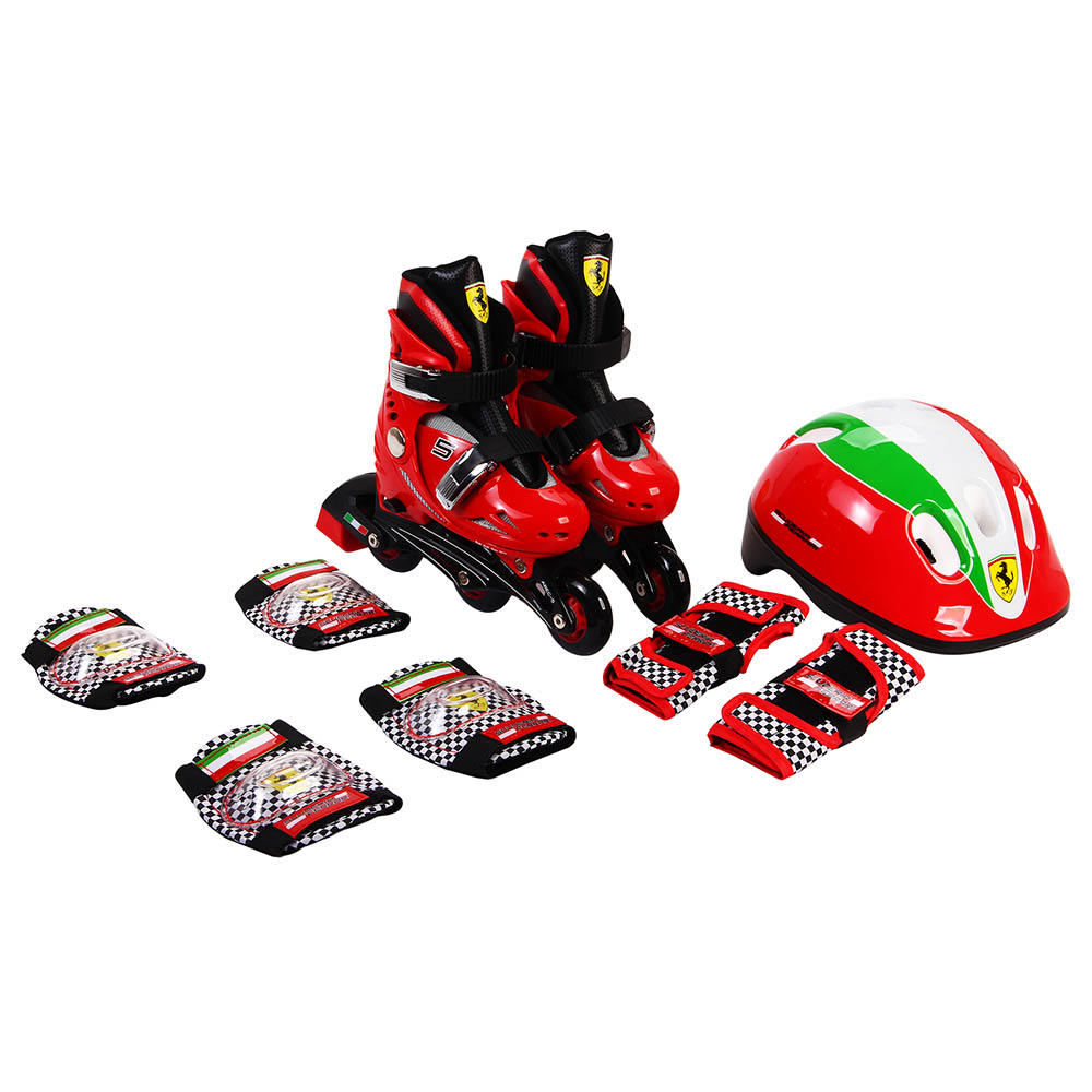 Buy Mesuca - Ferrari Kids Skate Combo Set - 33-36 - Red in UAE | Mumzworld