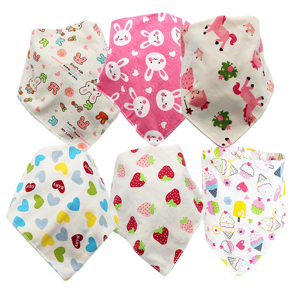 Buy Pixie - Baby Cotton Triangle Bandana - Pack Of 6 in KSA | Mumzworld