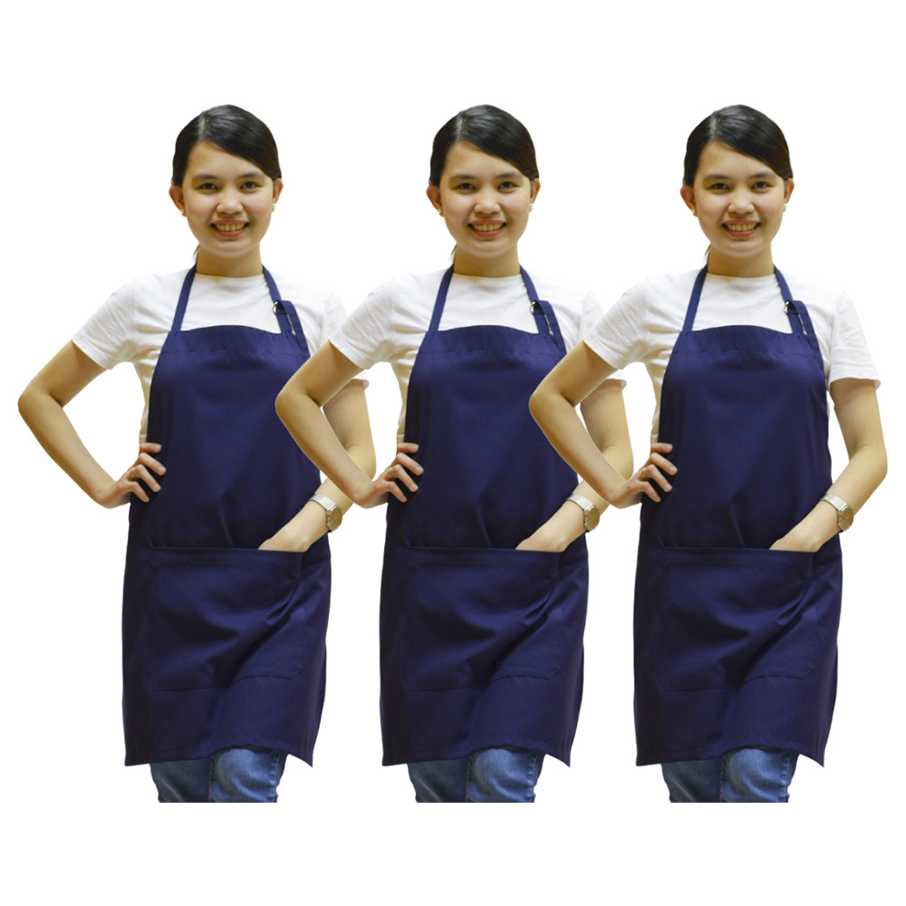 Veronica - Polycotton Apron Pack Of 3 - Navy Blue - Buy at Best Price ...