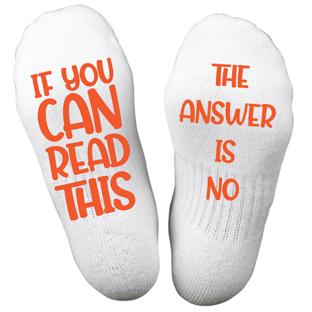 Buy Twinkle Hands - The Answer Is No Socks - White Online | Mumzworld