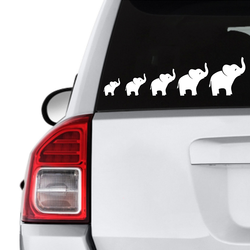 Buy Twinkle Hands - Elephant Family Decal Car Sticker - White in Oman ...