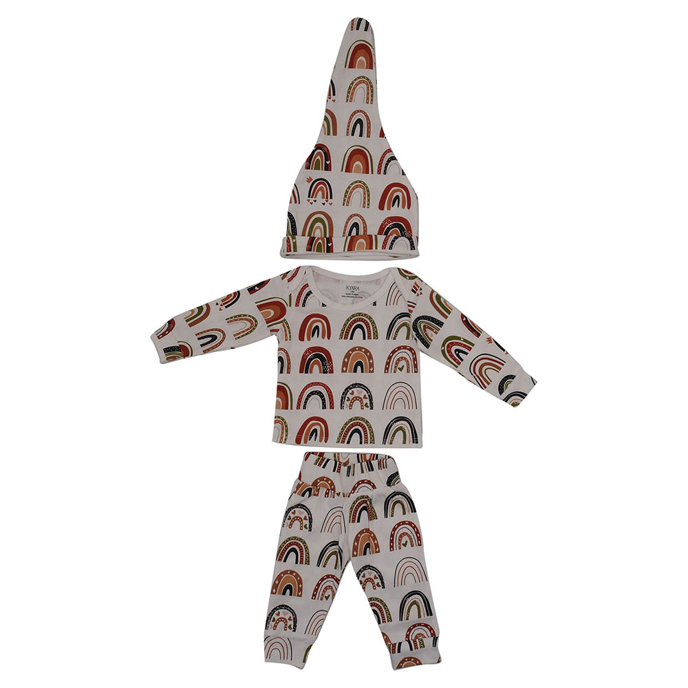 Buy Kyara - 3Pc-Set - 100% Organic Cotton Rainbow Print Co-Ord in UAE ...