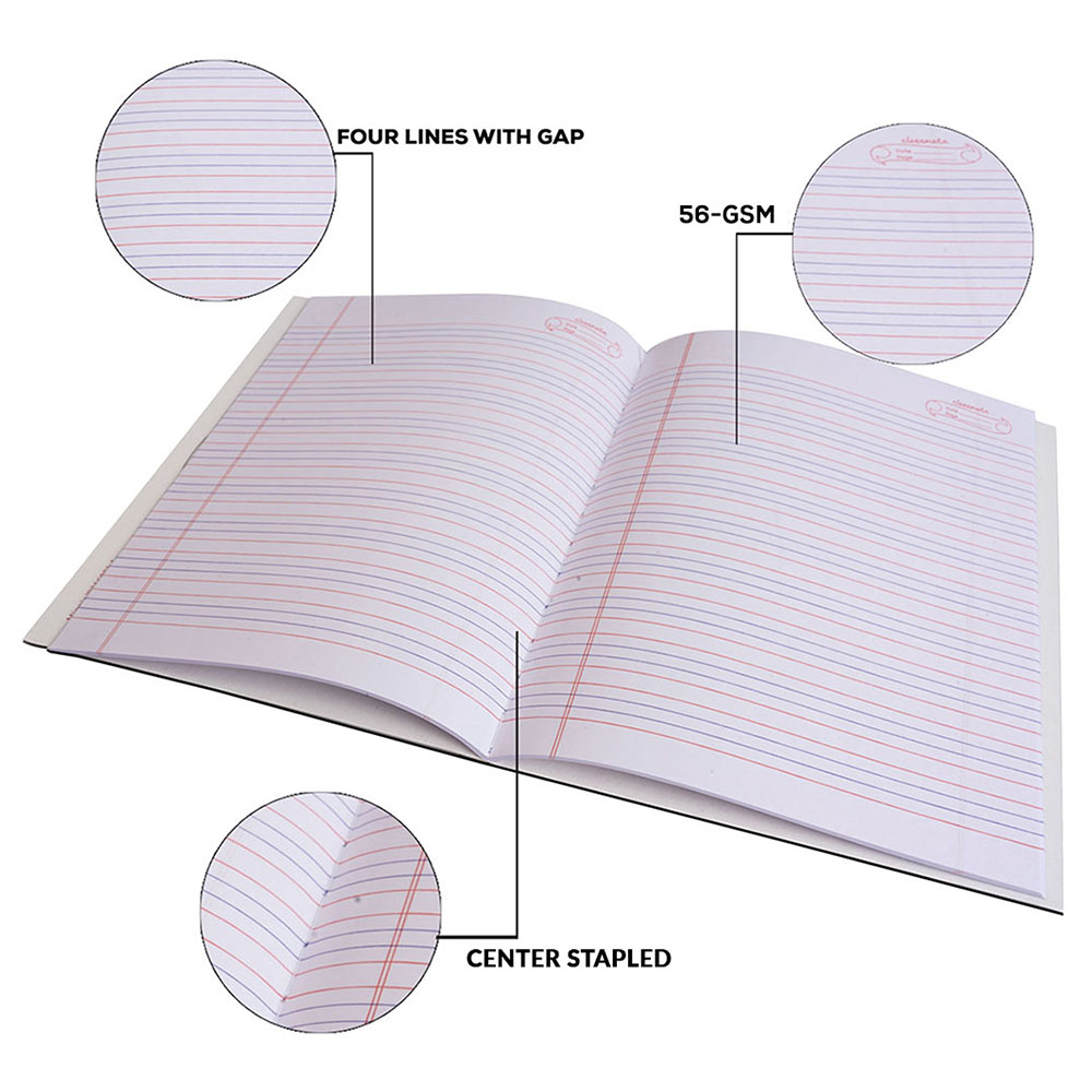 Buy Classmate - Exercise Book Four Lines With Gap Pack of 12 in UAE ...