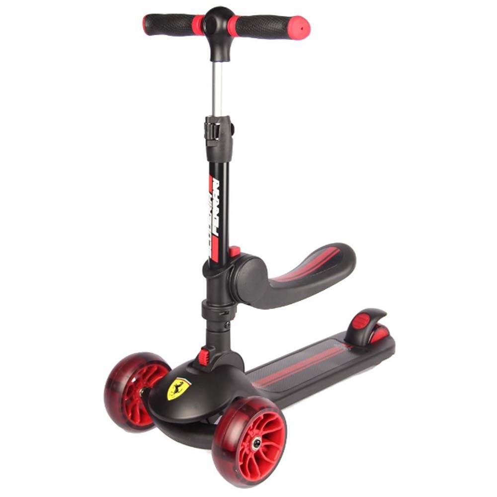 Ferrari - Twist Scooter For Kids W/ Adjustable Height - Black